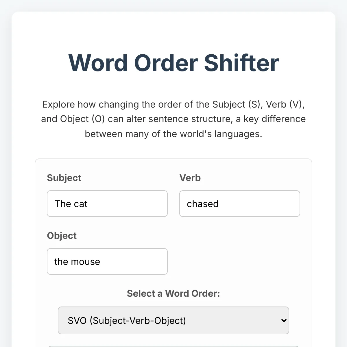 Word Order Shifter