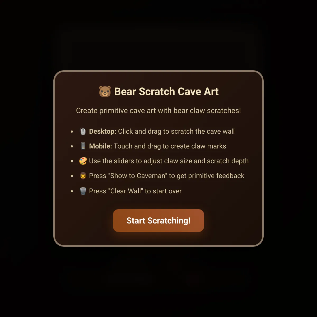Bear Scratch Cave Art Simulator
