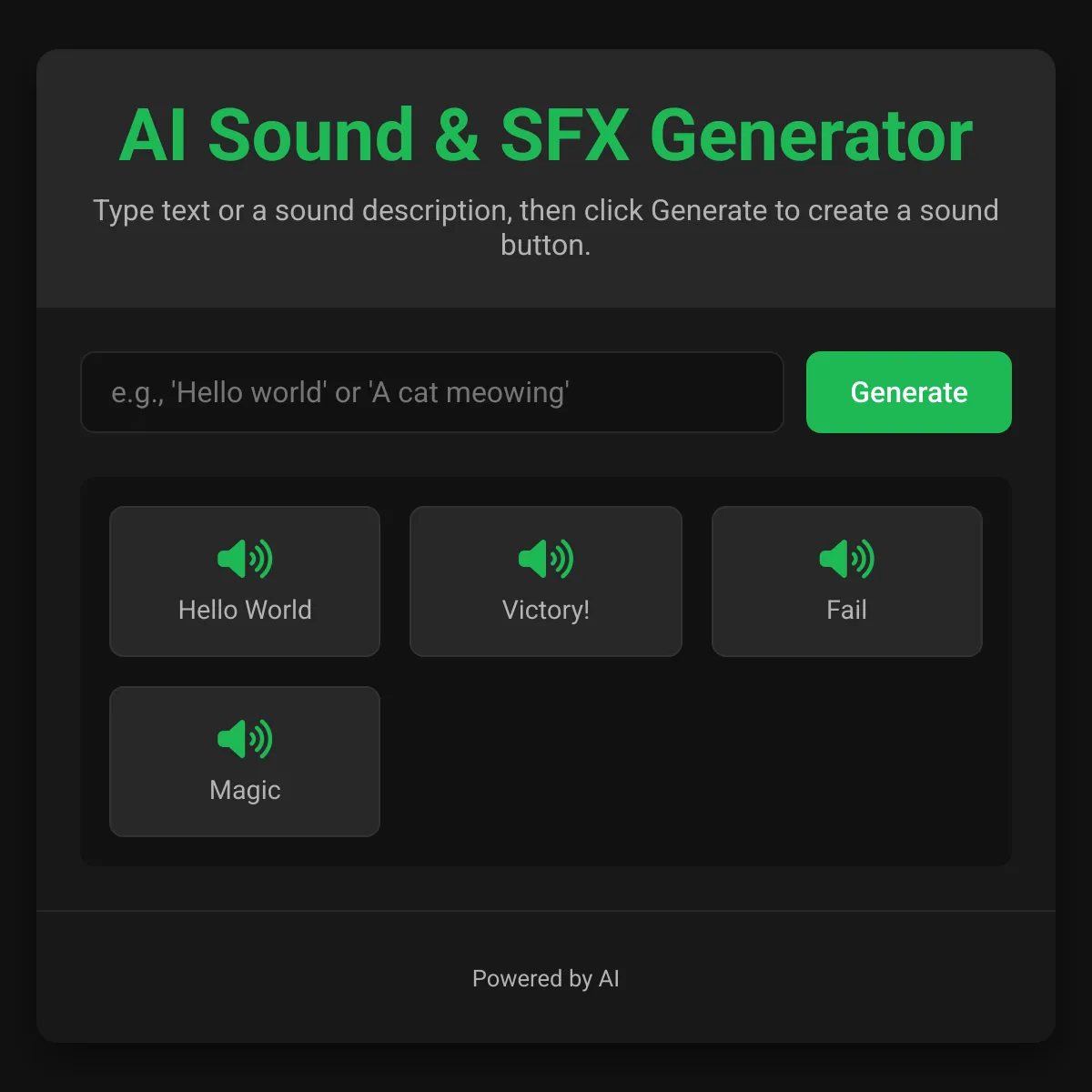 AI Sound & SFX Generator