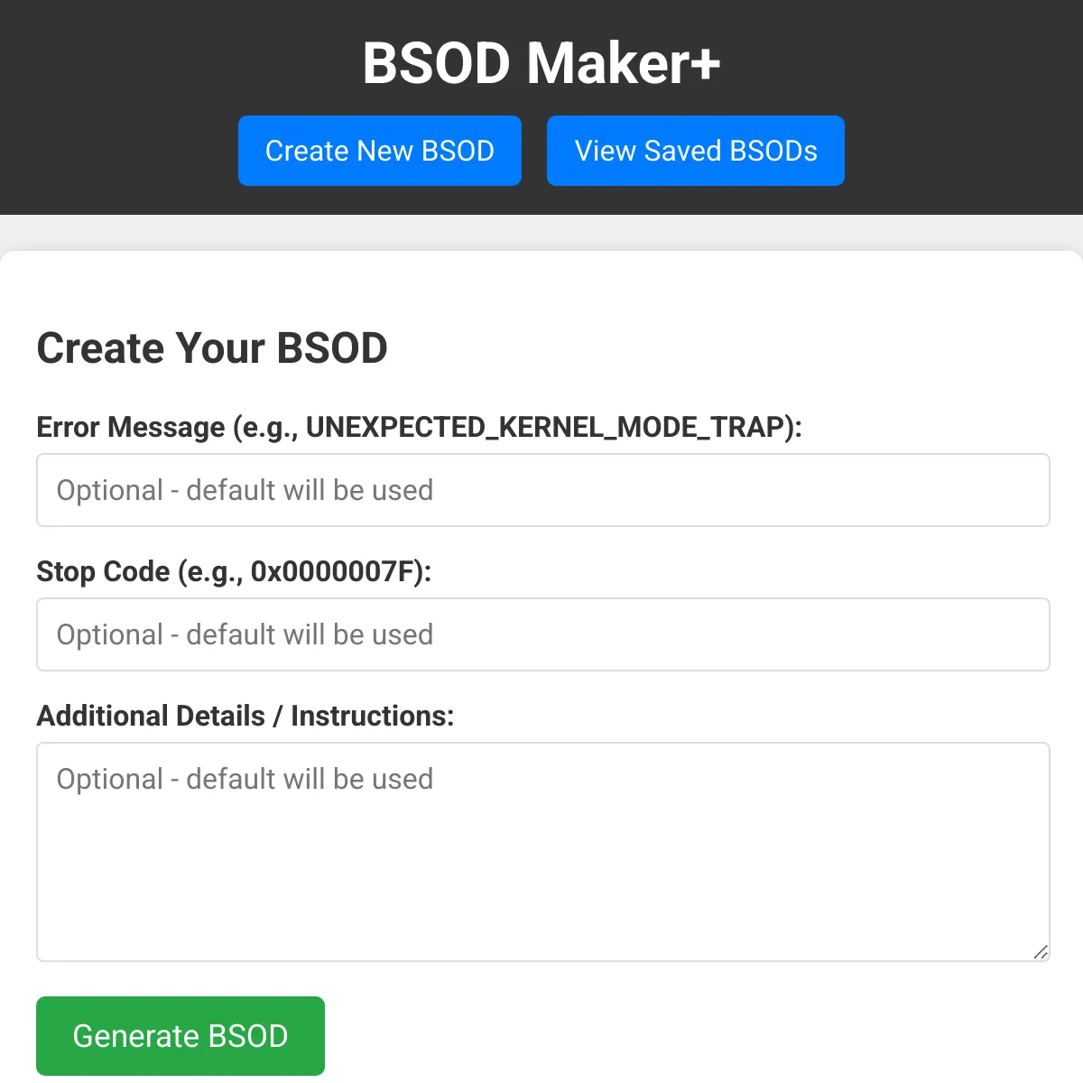 BSOD Maker+