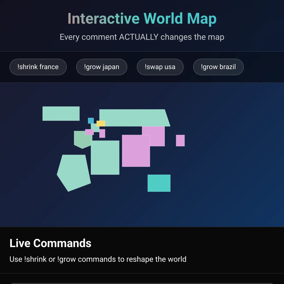 Interactive World Map - Commands Change Everything