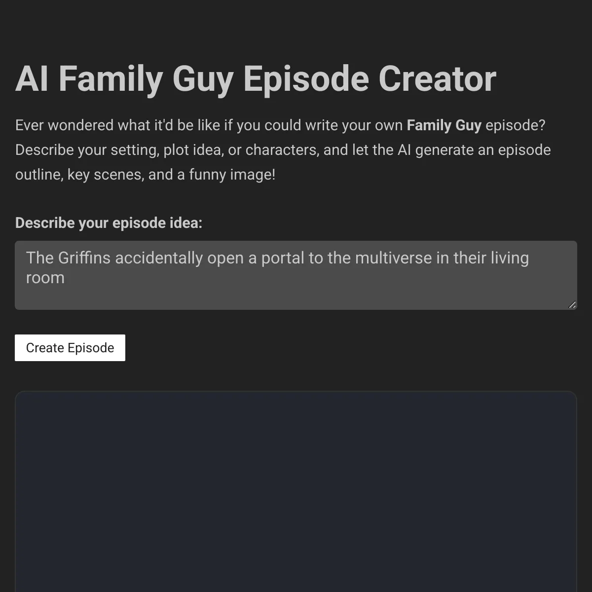 AI Family Guy Episode Creator