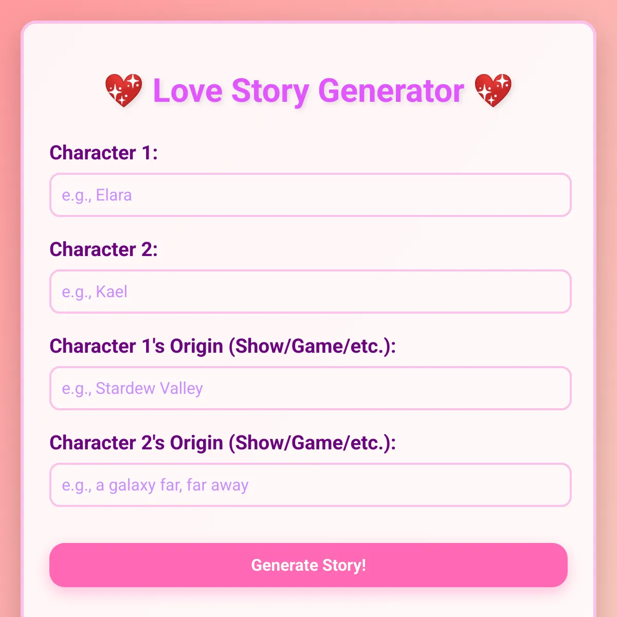 Love Story Generator