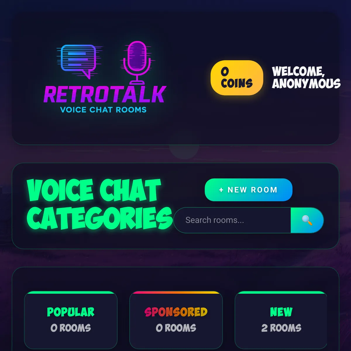 RetroTalk - Voice Chat Rooms