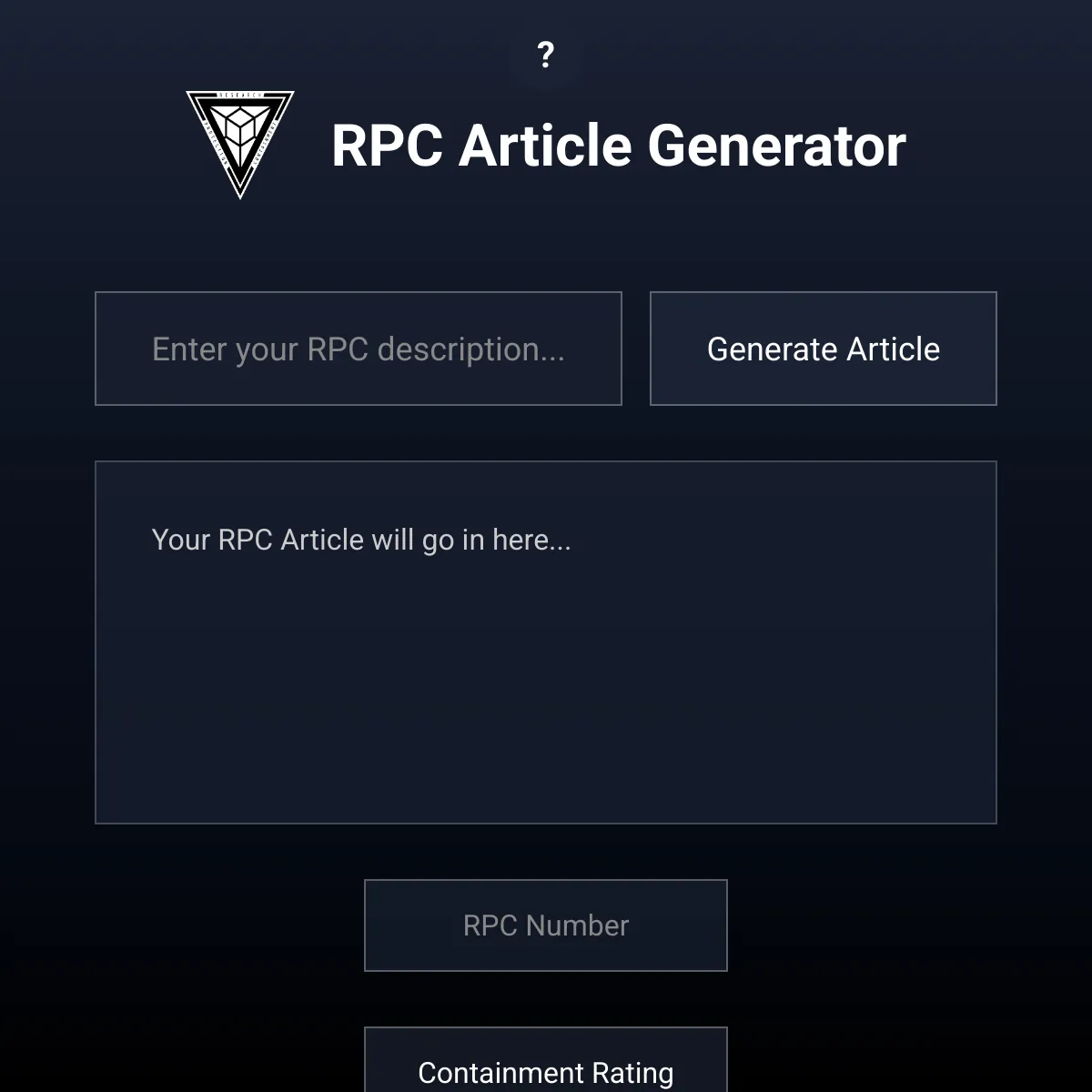 RPC Article Generator
