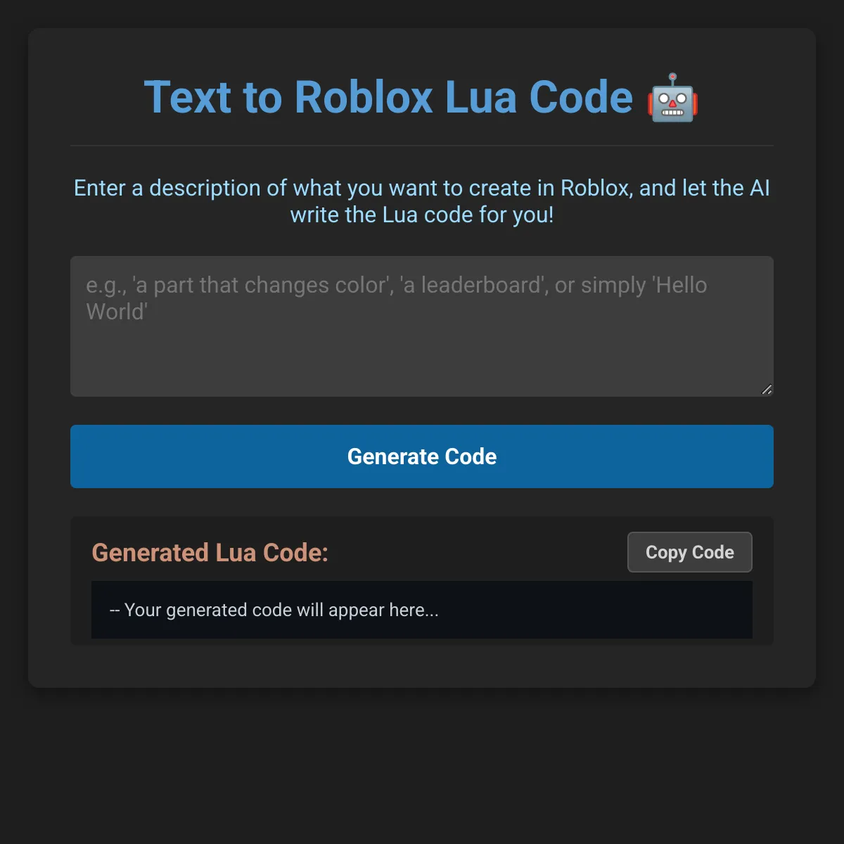Text to Roblox Lua Code