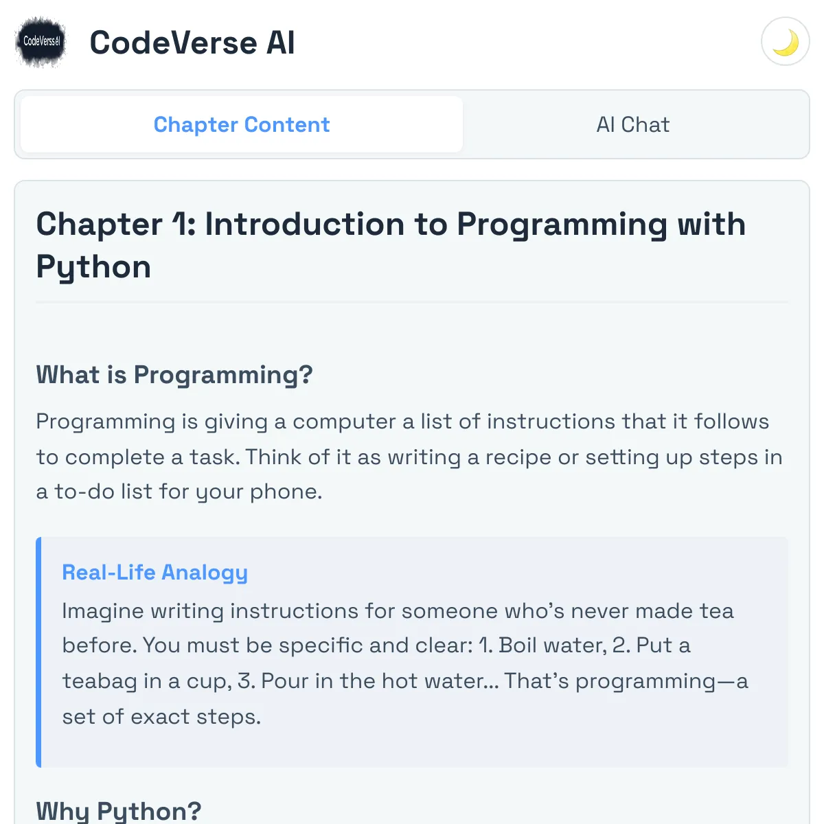 CodeVerse AI - Learn to Code