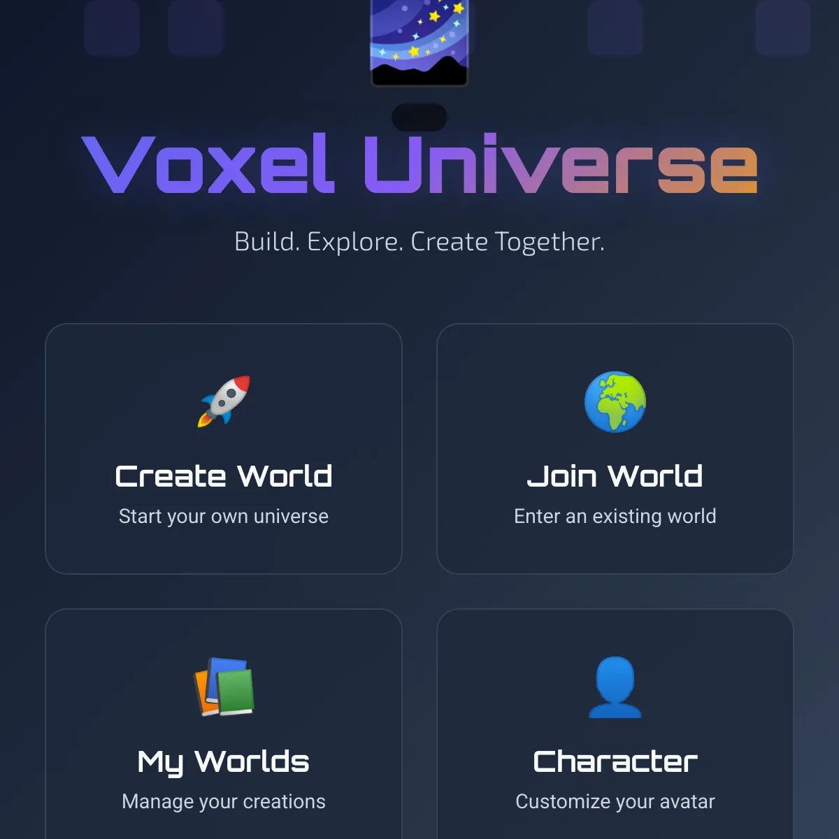 Voxel Universe - Build. Explore. Create Together.