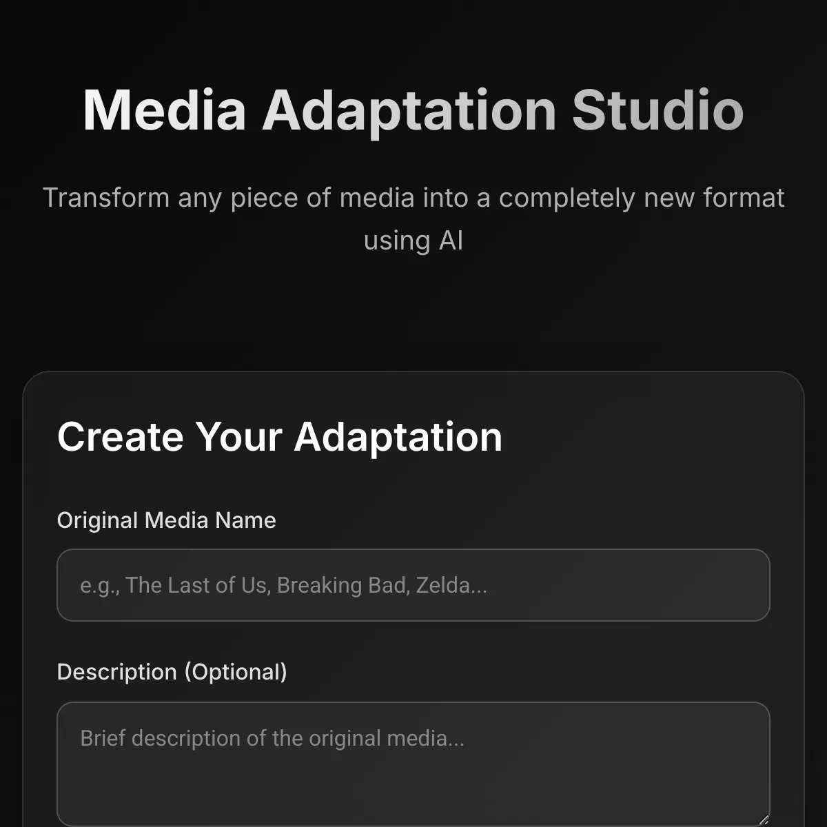 Media Adaptation Studio