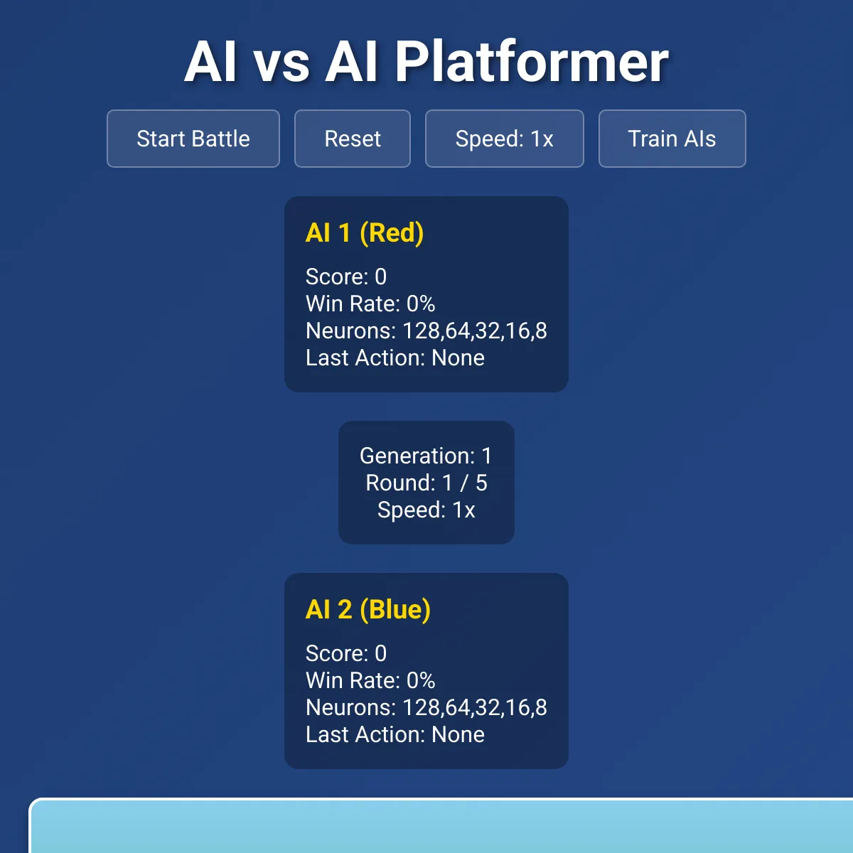 AI vs AI Platformer - Neural Network Showdown