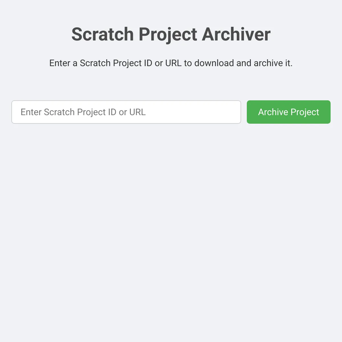 Scratch Project Archiver