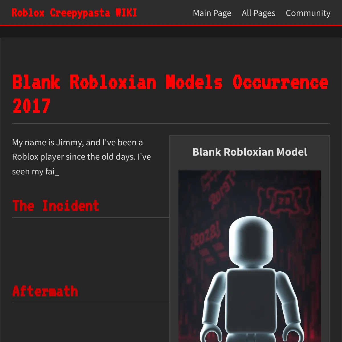 Blank Robloxian Models Occurrence 2017 - Roblox Creepypasta Wiki