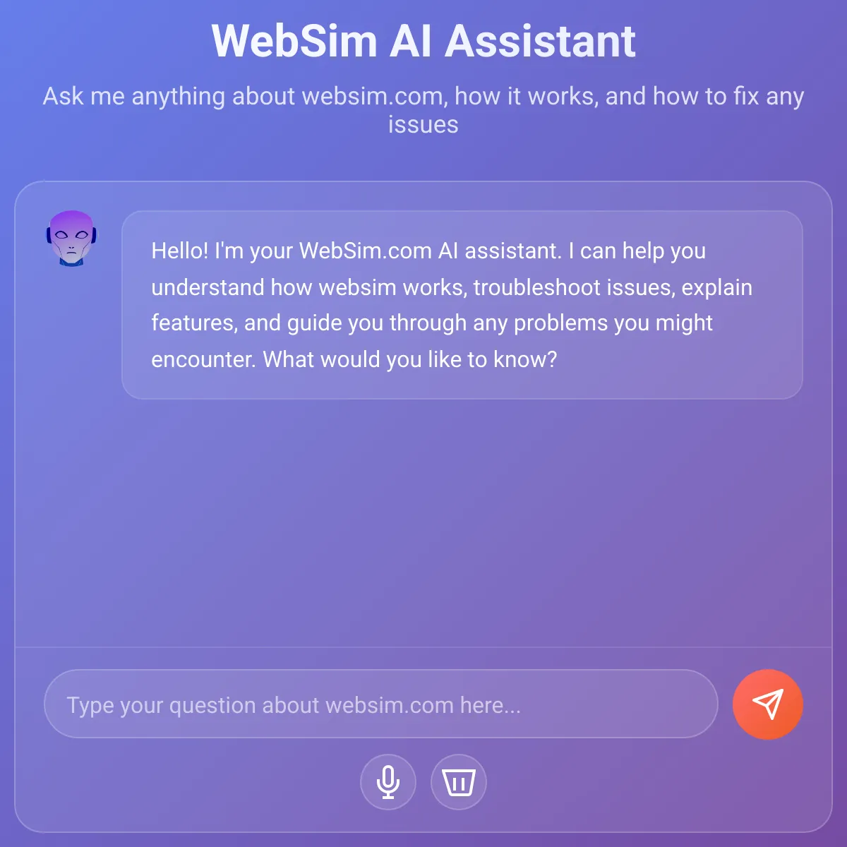 WebSim AI Assistant