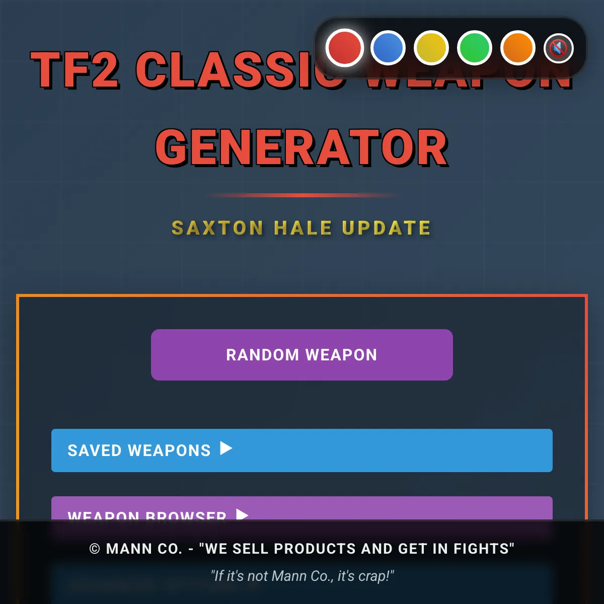 TF2 Classic Weapon Generator (UPDATE)