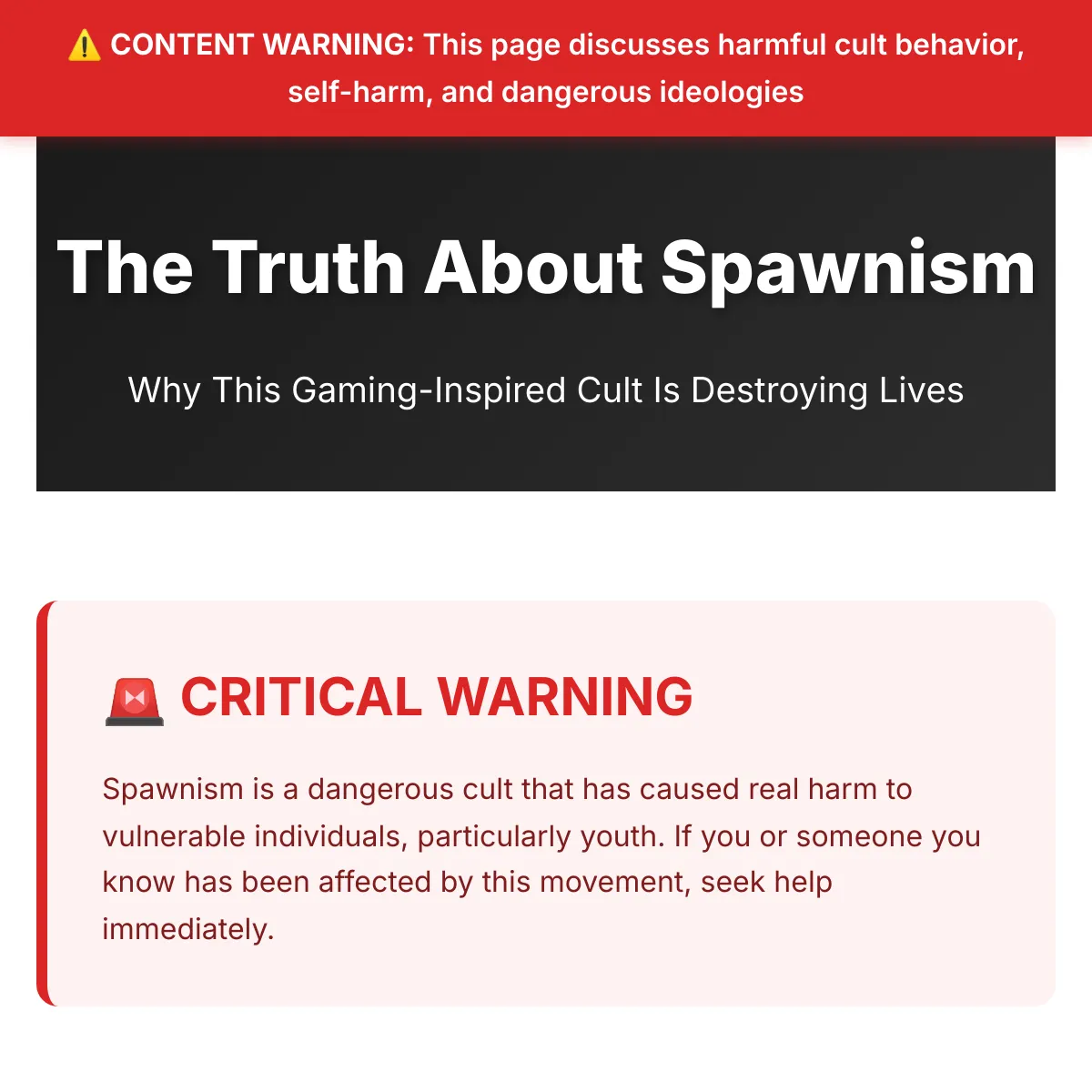 The Truth About Spawnism - Why This Dangerous Cult Must Be Stopped