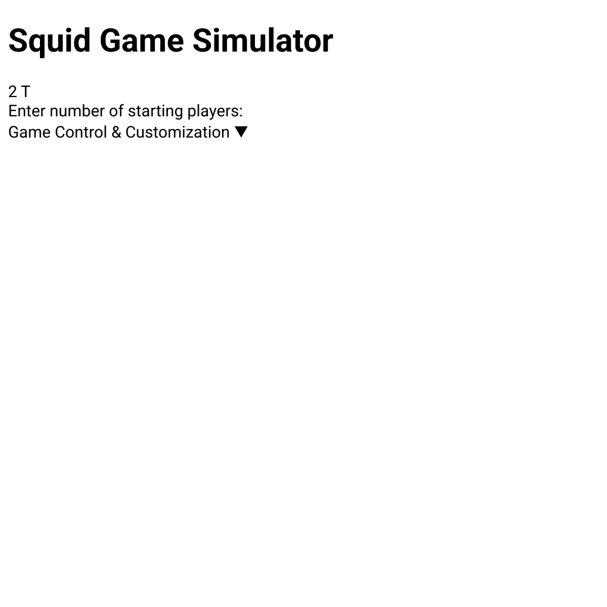 Squid Game Simulator