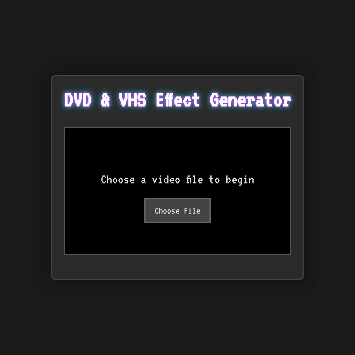 DVD & VHS Effect Generator