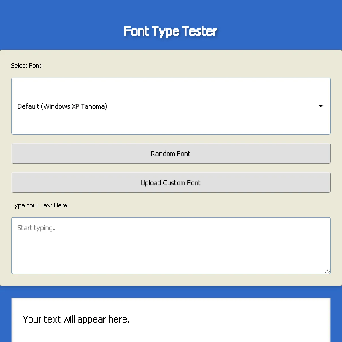 Font Type Tester!