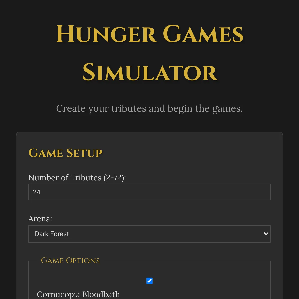 Hunger Games Simulator