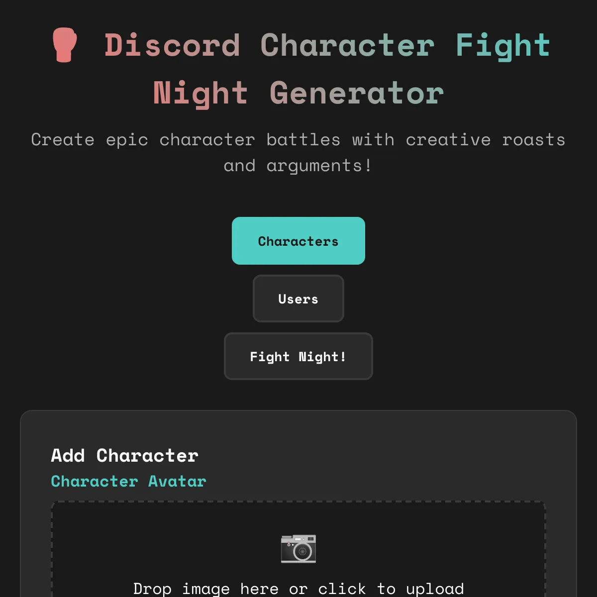 Discord Character Fight Night Generator