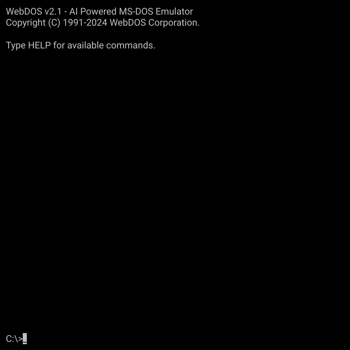 WebDOS - AI Powered MS-DOS Emulator