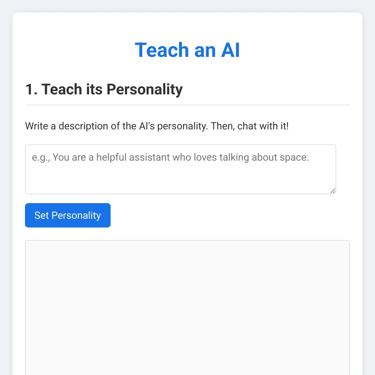 Teach an AI
