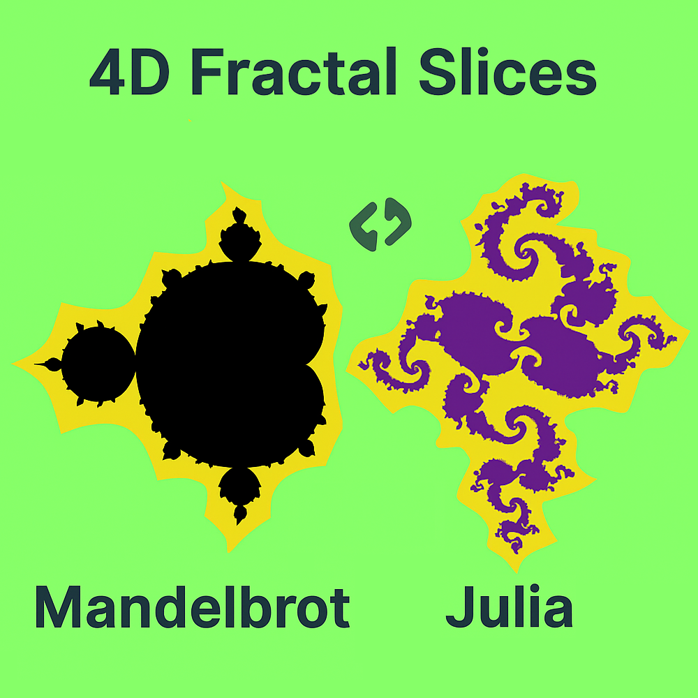 4D Fractal Slices (Mandelbrot-Julia)