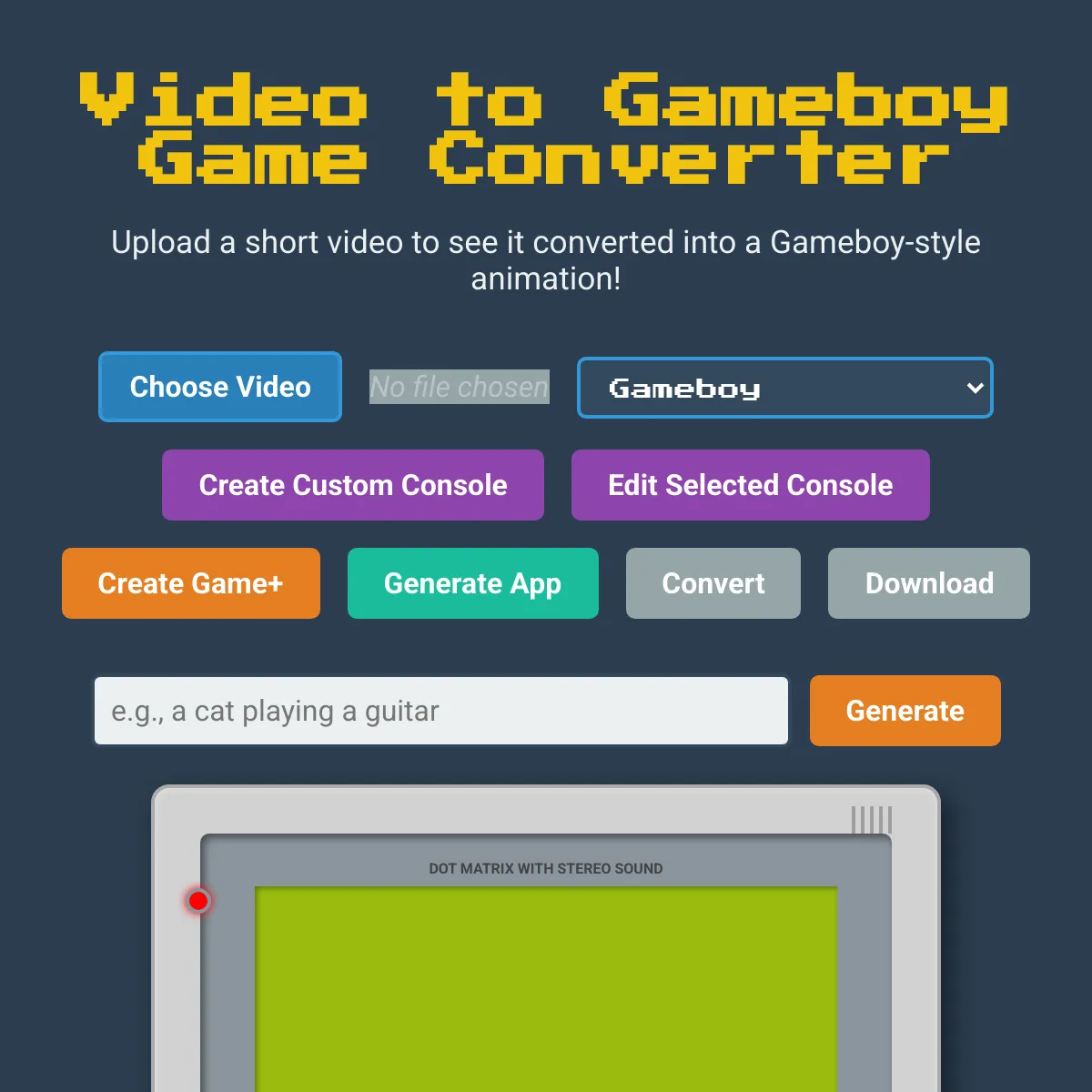 Video to Gameboy Game Converter