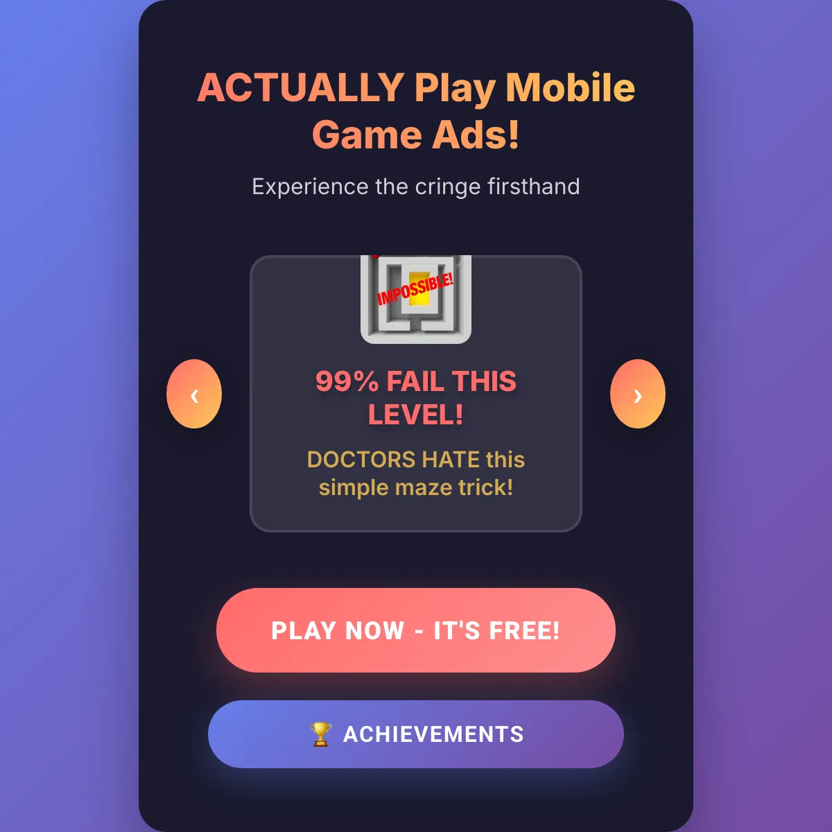 ACTUALLY Play Mobile Game Ads!