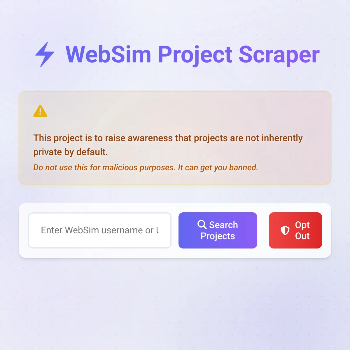 Websim Project Scraper