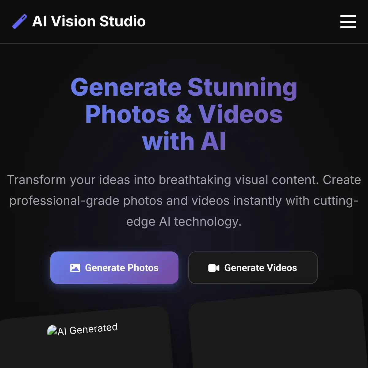 AI Vision Studio - Generate Photos & Videos with AI