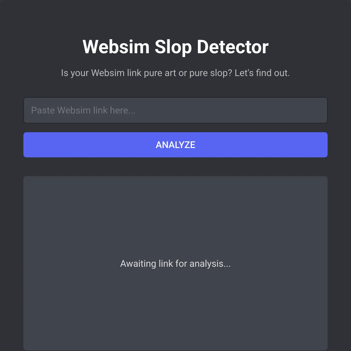 Websim Slop Detector