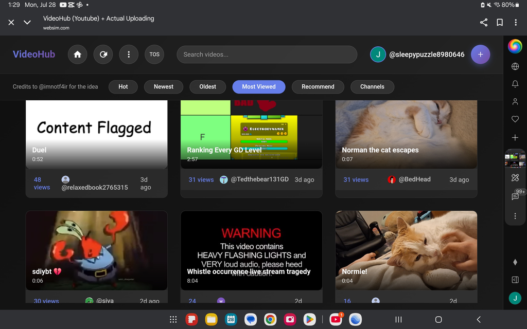 VideoHub (Youtube) + Actual Uploading