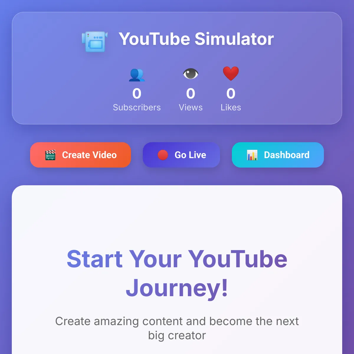 YouTube Simulator