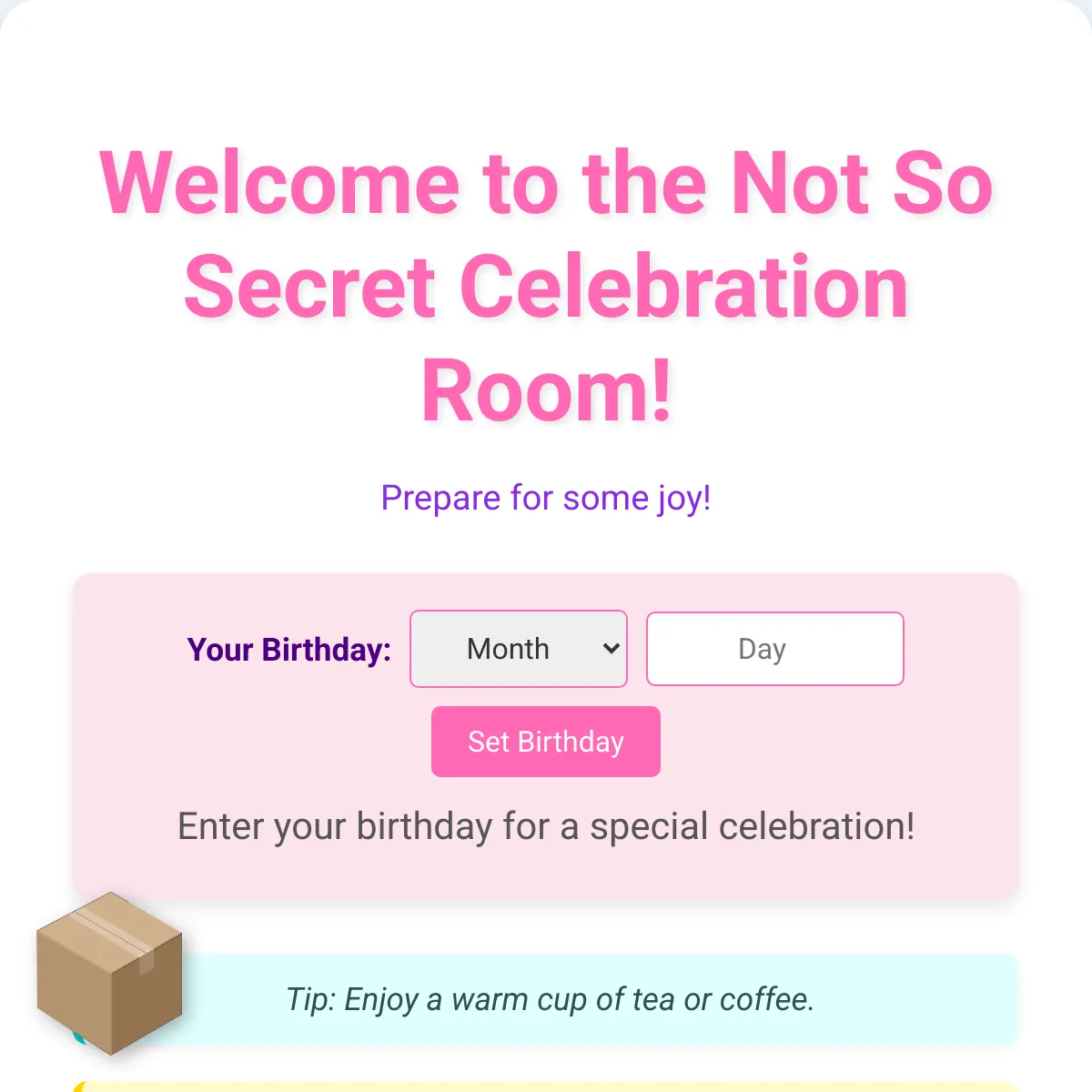 Secret Celebration Room