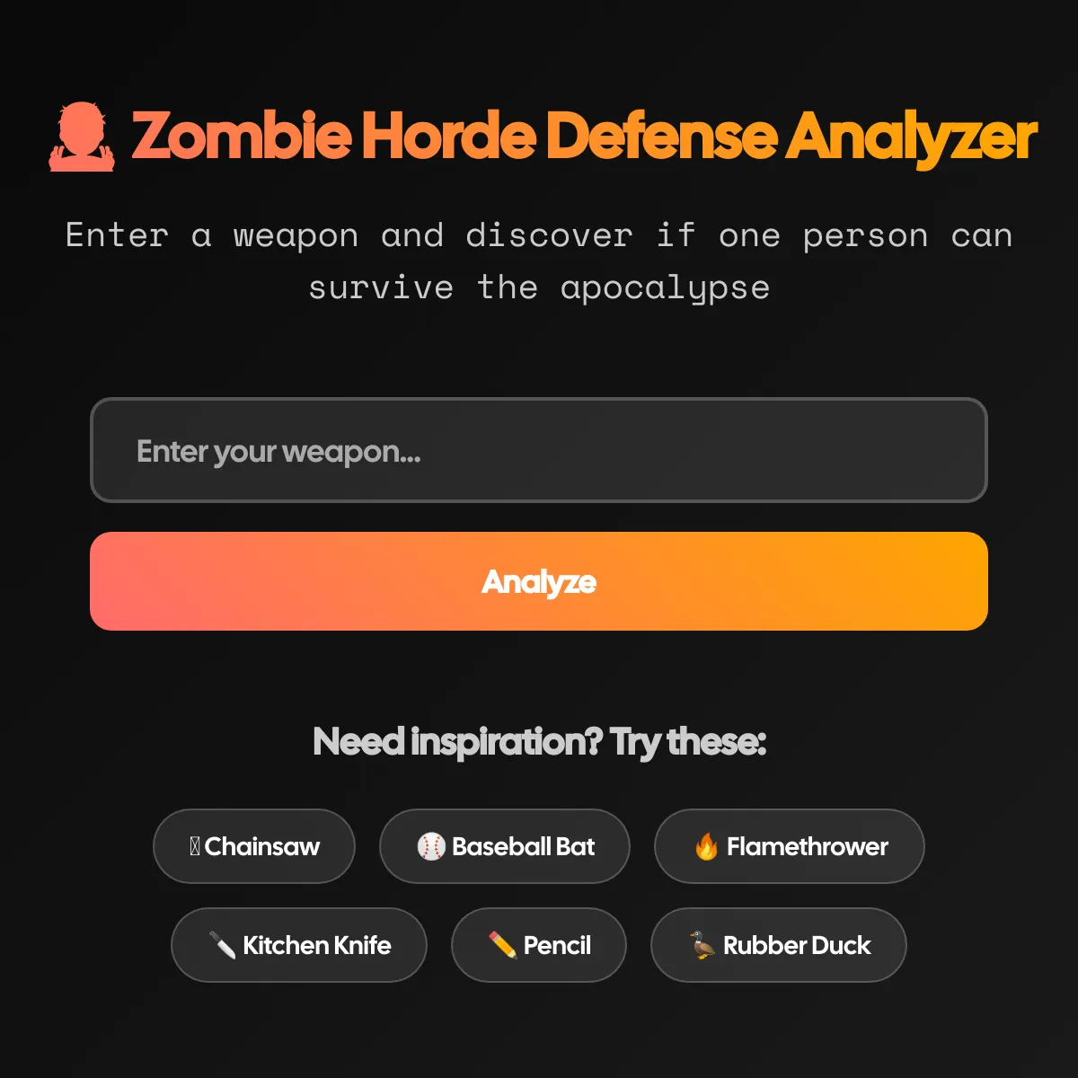 Zombie Horde Defense Analyzer