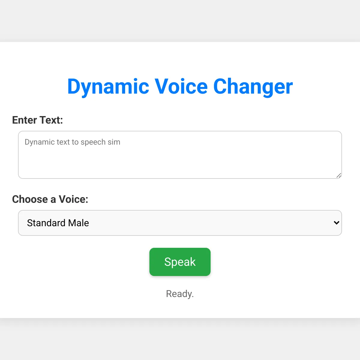 Dynamic Voice Changer