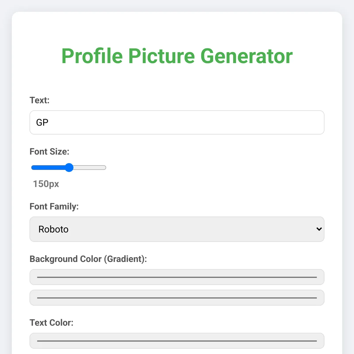 Profile Picture Generator