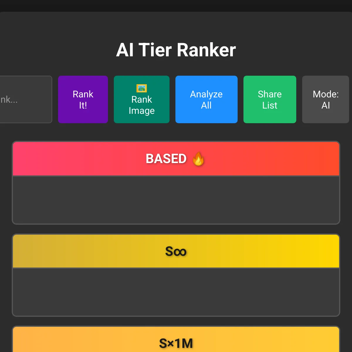 AI Tier Ranker