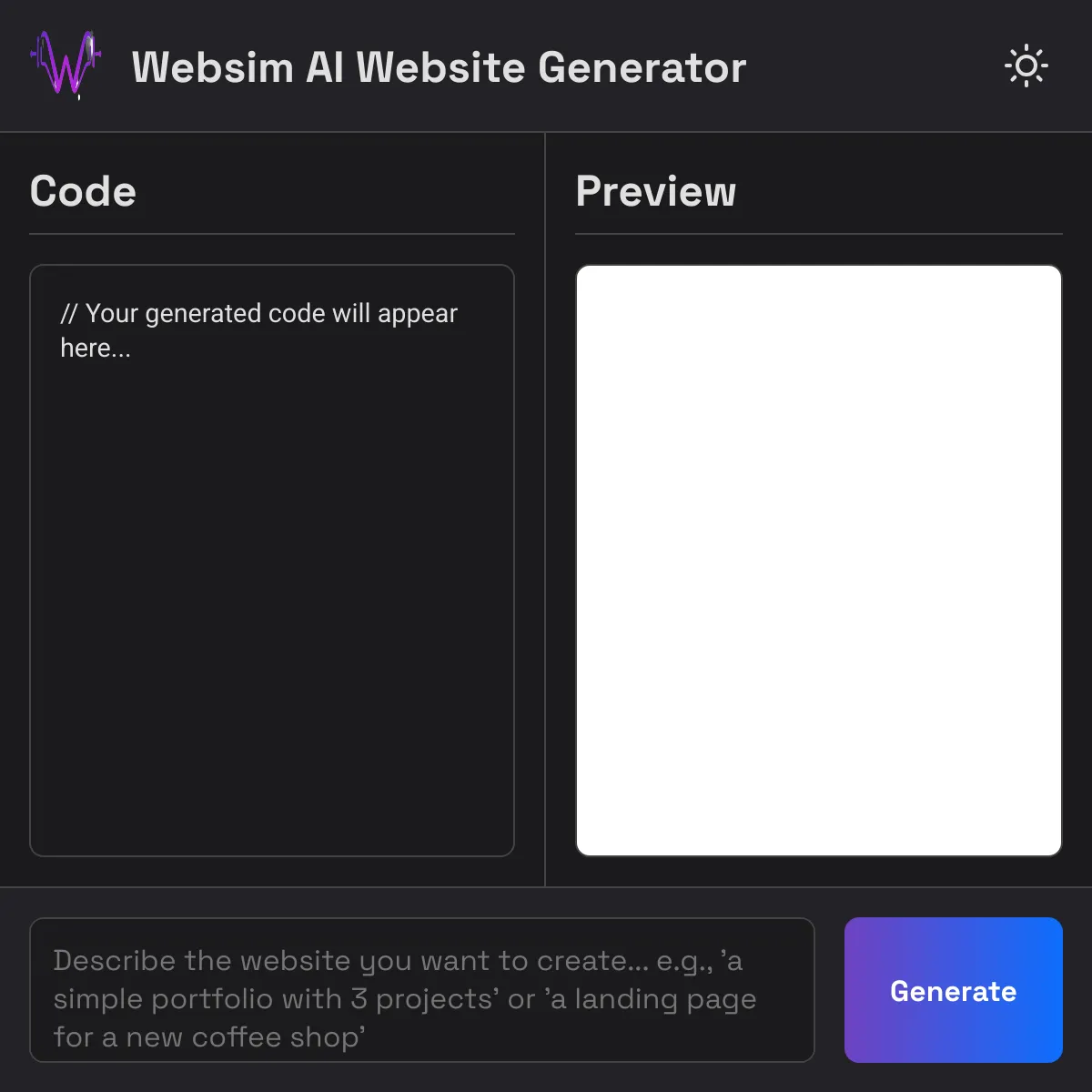 Websim AI Website Generator