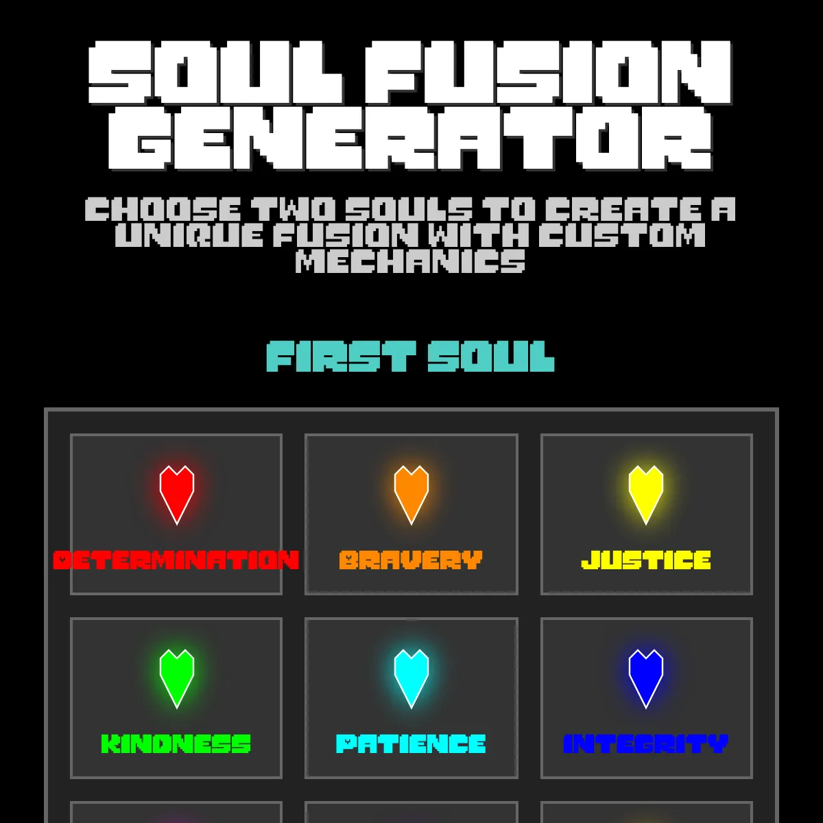 Undertale Soul Fusion Generator