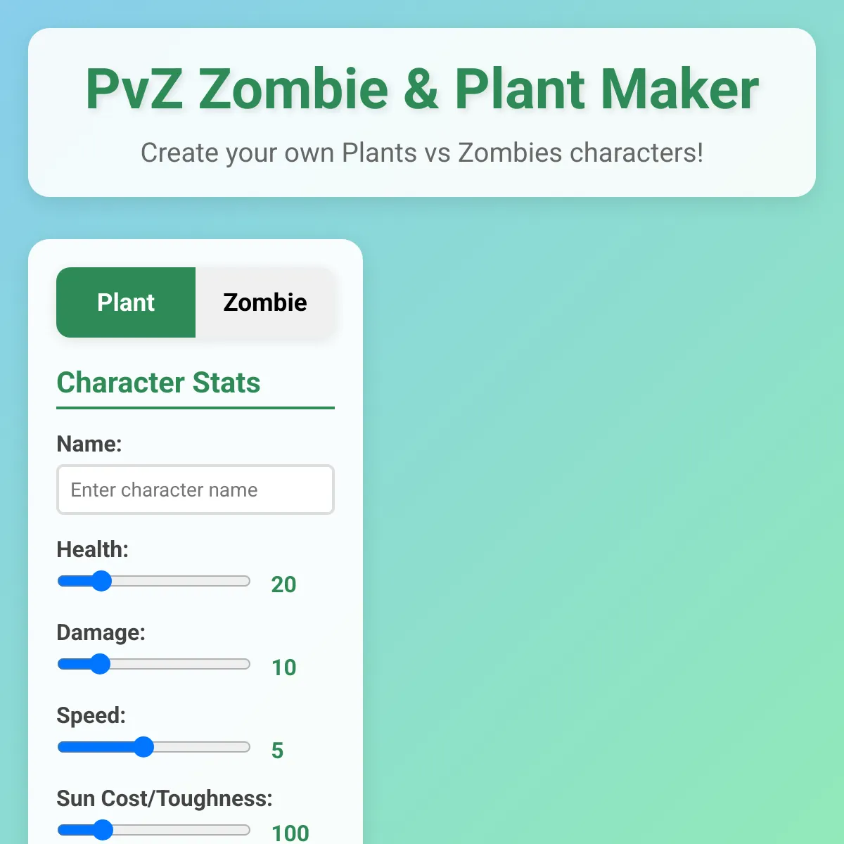 PvZ Zombie & Plant Maker