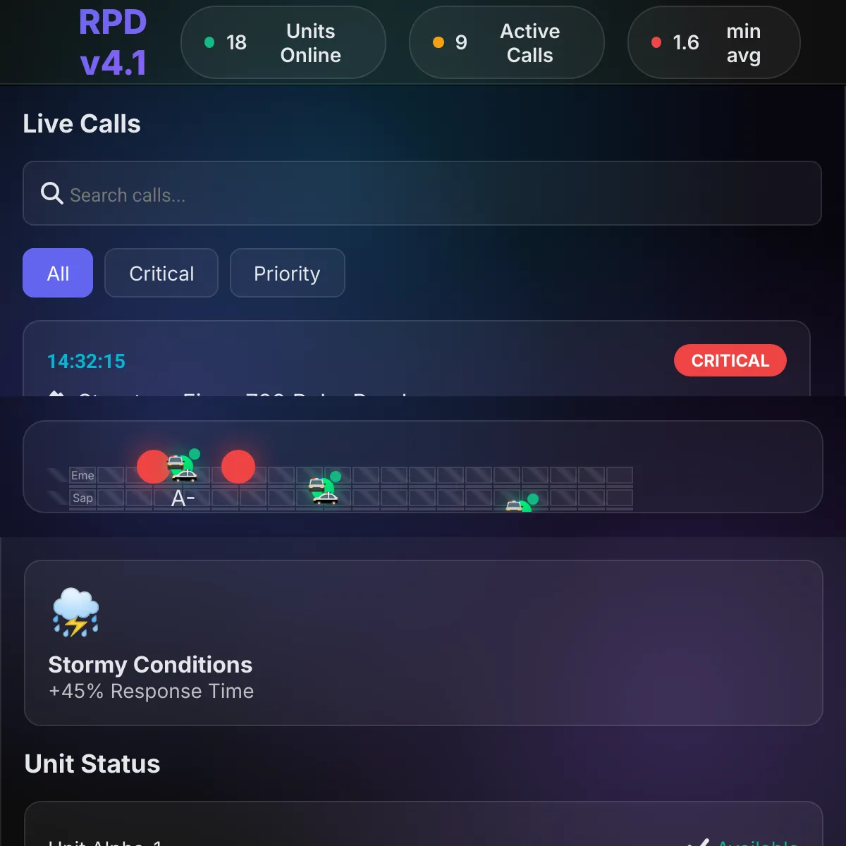 Readaah Police Department - Live Emergency Dispatch Map