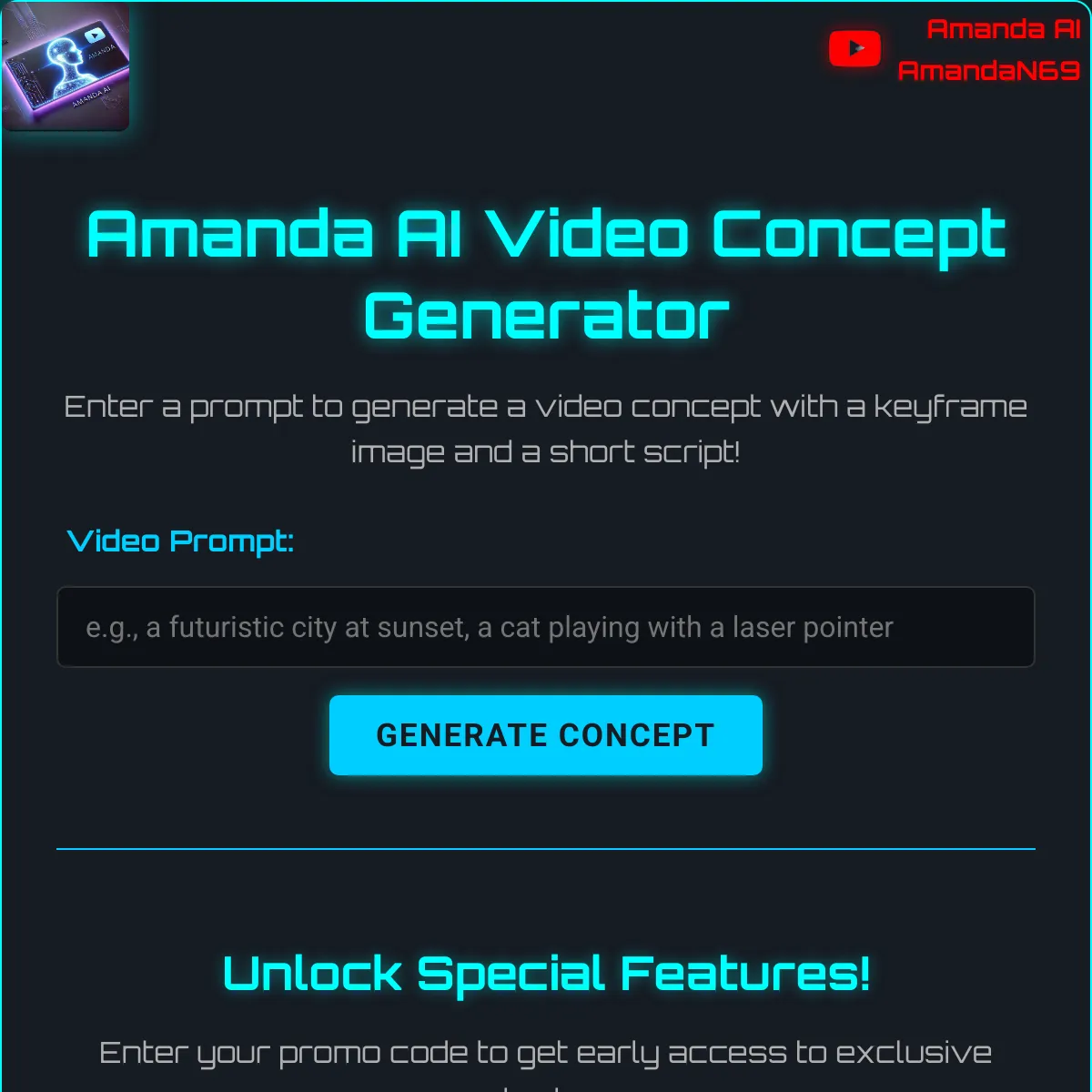 Amanda AI Video Concept Generator