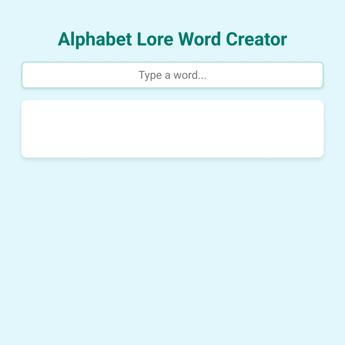Alphabet Lore Word Creator