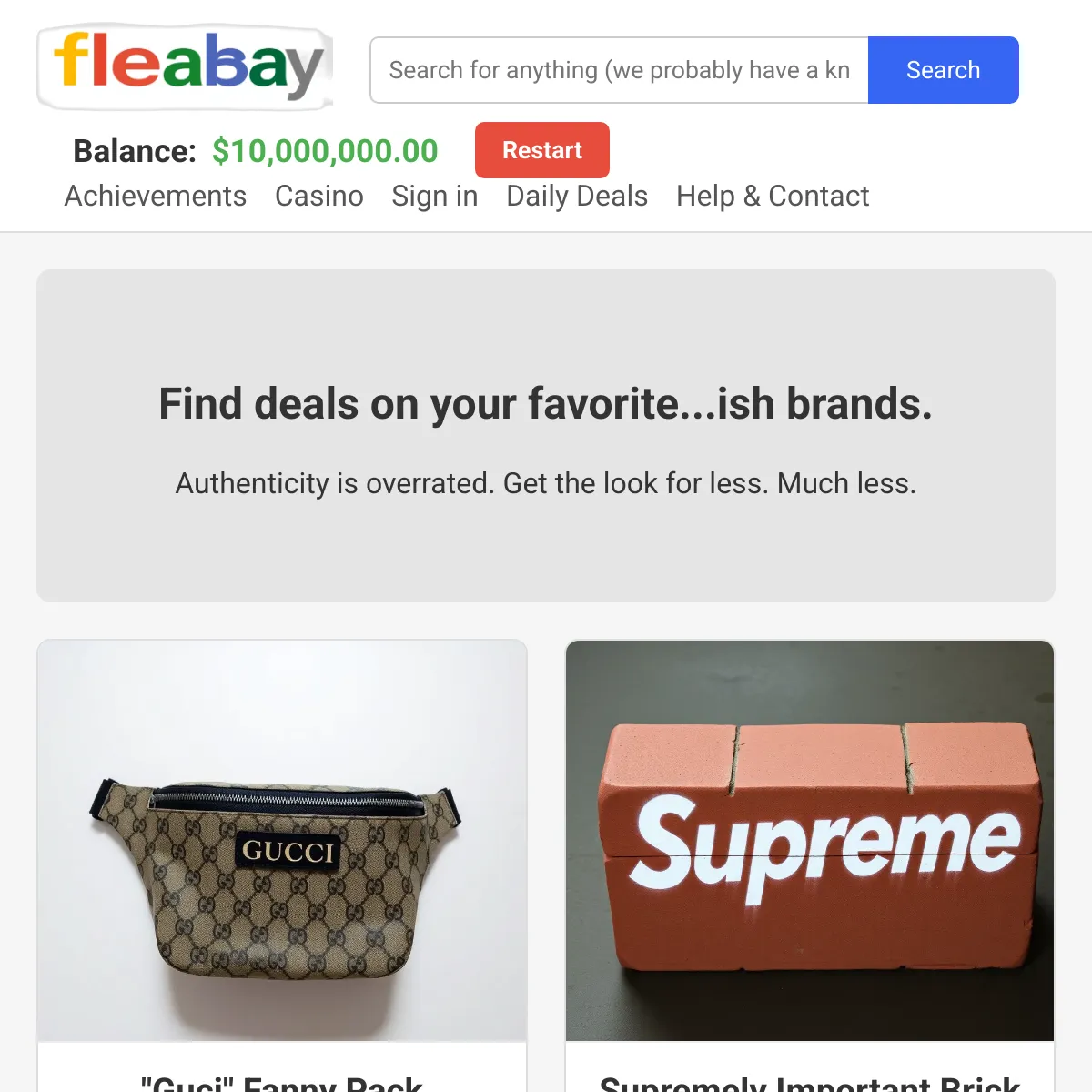 fleaBay - Your #1 Source for Fake Merch