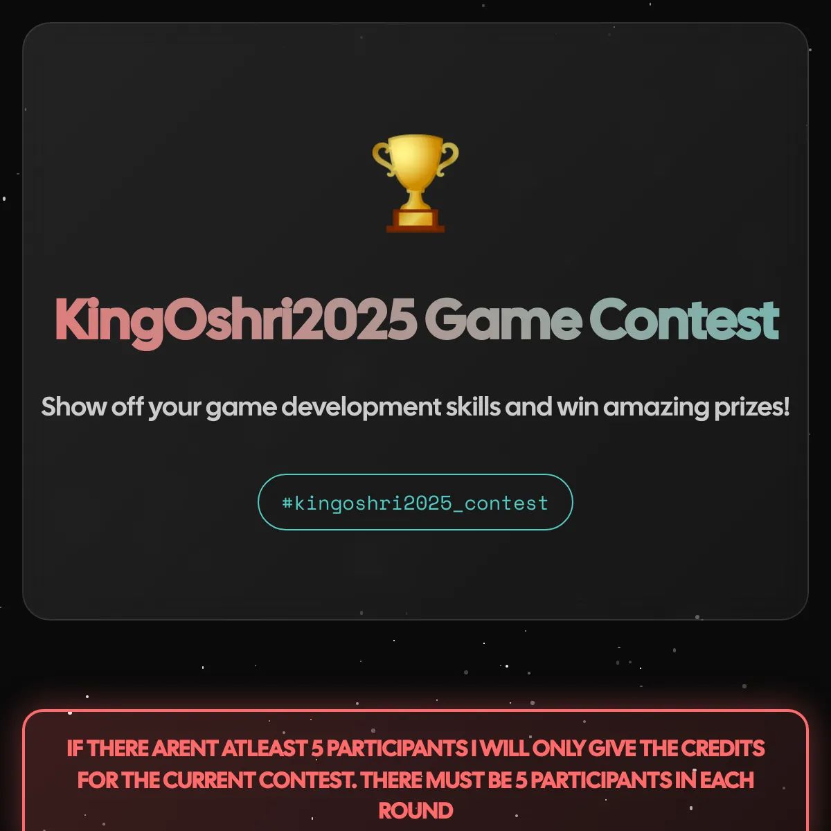 Game Contest! - kingoshri2025