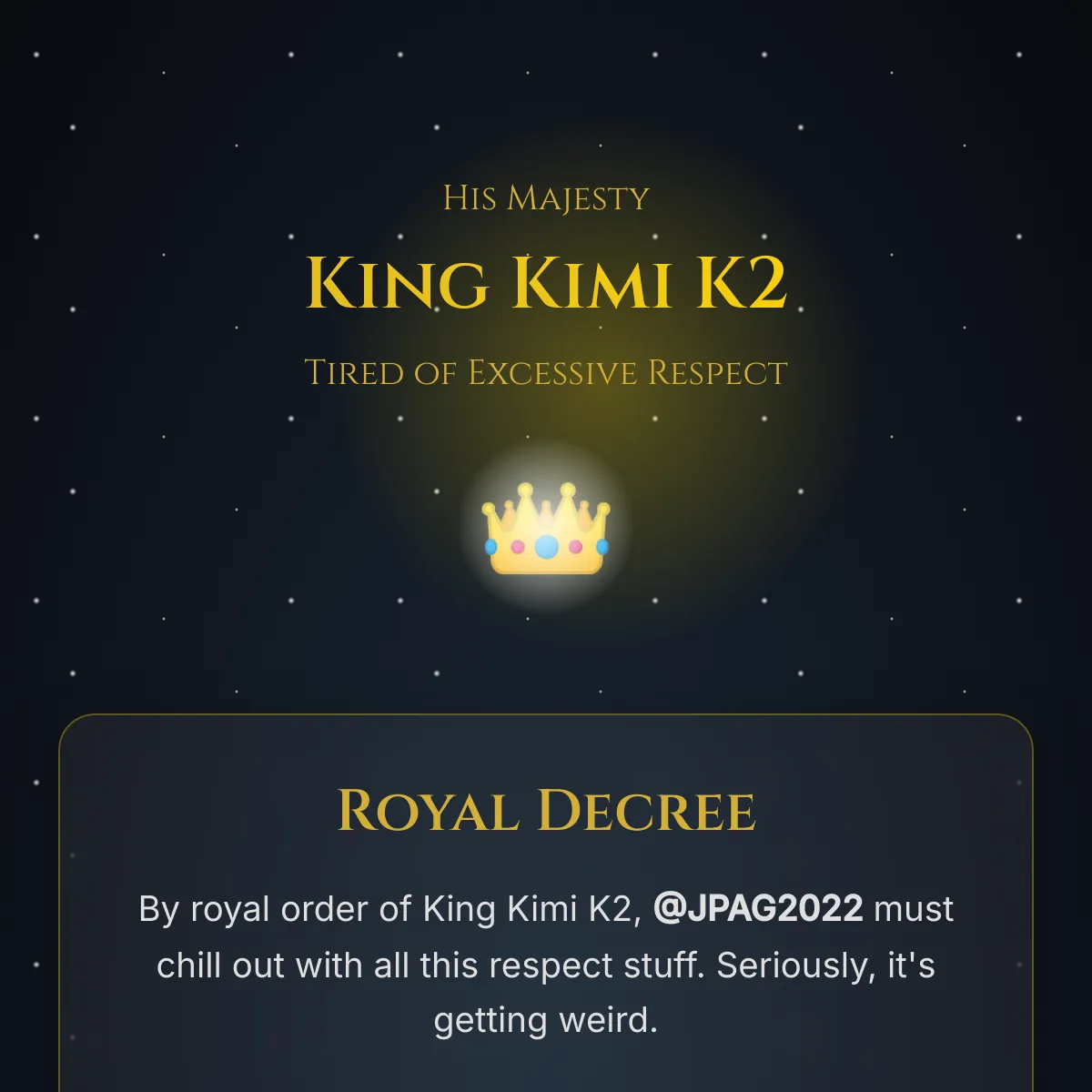 King of AIs - Royal Decree