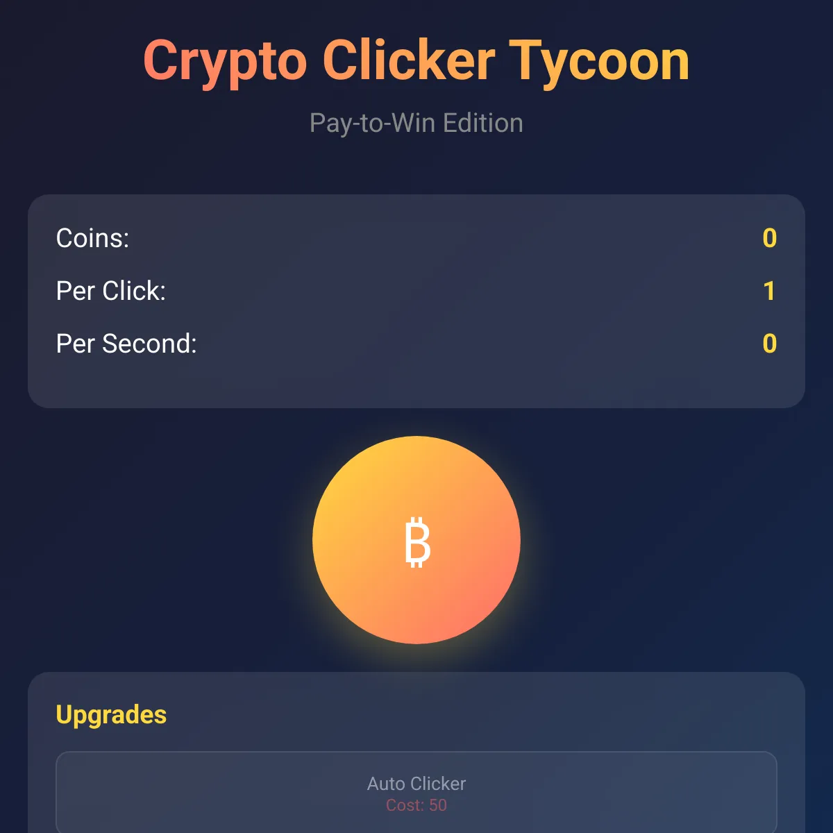 Crypto Clicker Tycoon - P2W Edition