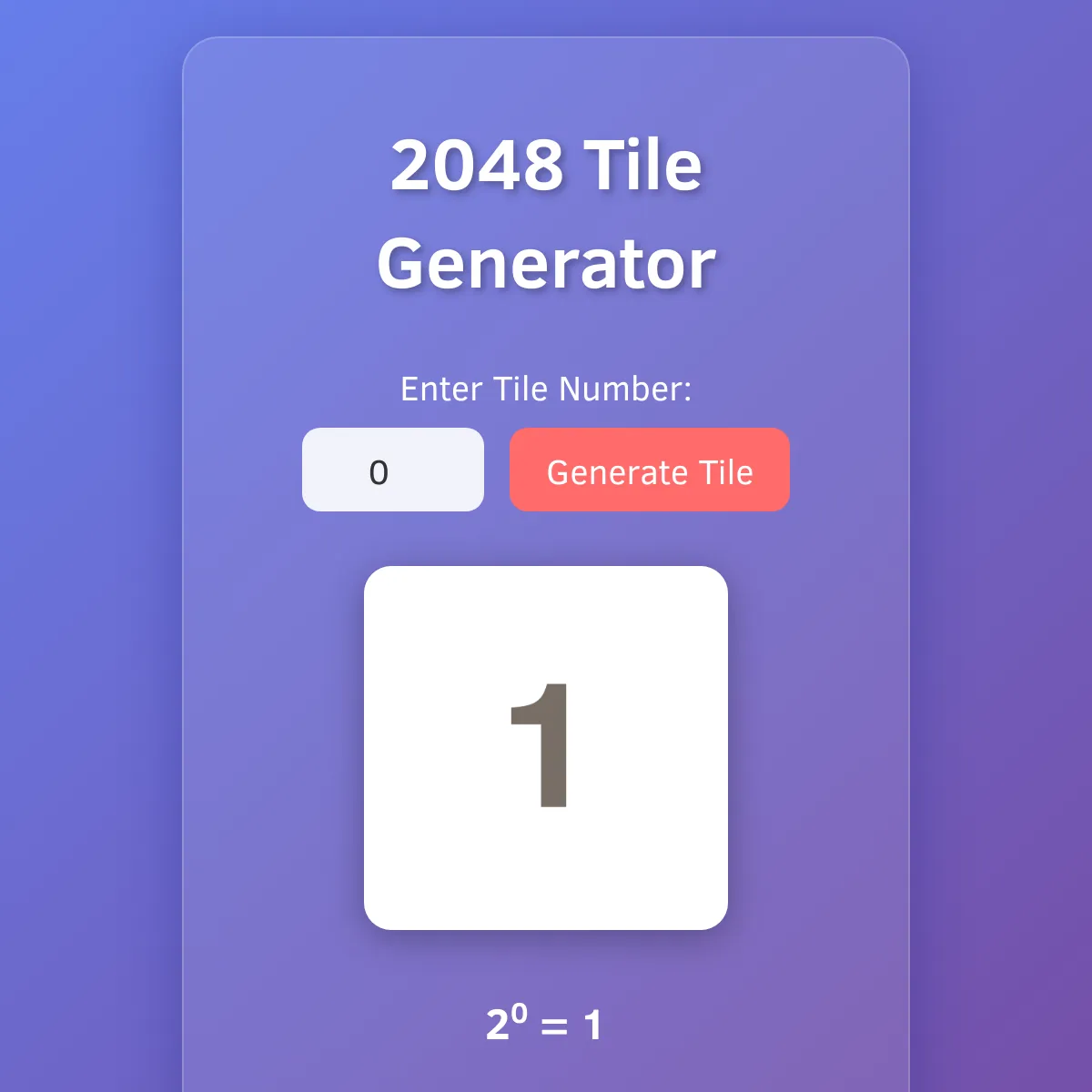 2048 Tile Generator with the actual font of the tile.